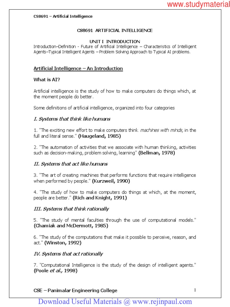 Introduction to Artificial Intelligence | PDF | Artificial Intelligence ...