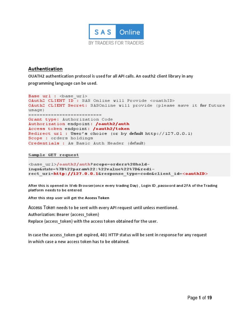 SAS Online API | PDF | Hypertext Transfer Protocol | Information Technology