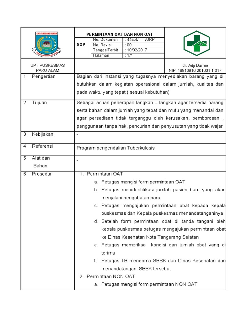 Sop Permintaan Oat Dan Non Oat | PDF