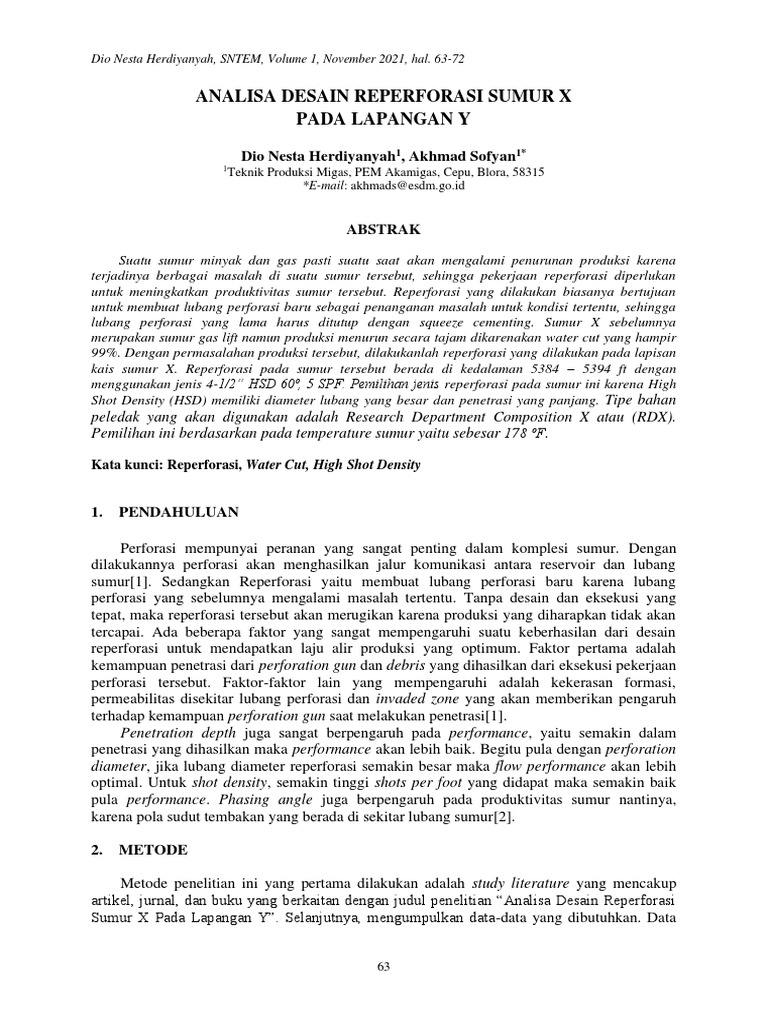 Desain Reperforasi Sumur X Optimal | PDF