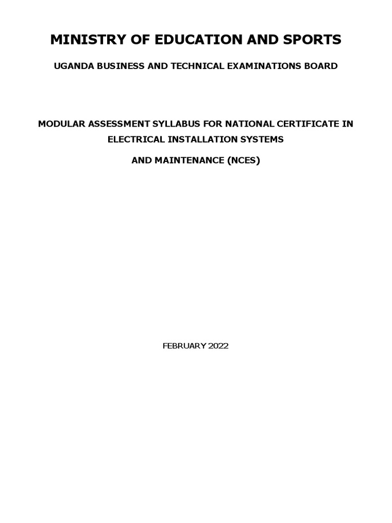 UBTEB Modular Syllabus for Electrical Installation | PDF | Fuse ...
