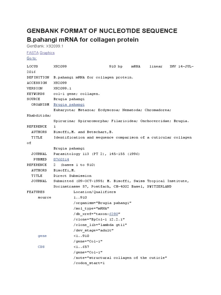 Genbank Format of Nucleotide Sequence | PDF | National Center For Biotechnology Information ...