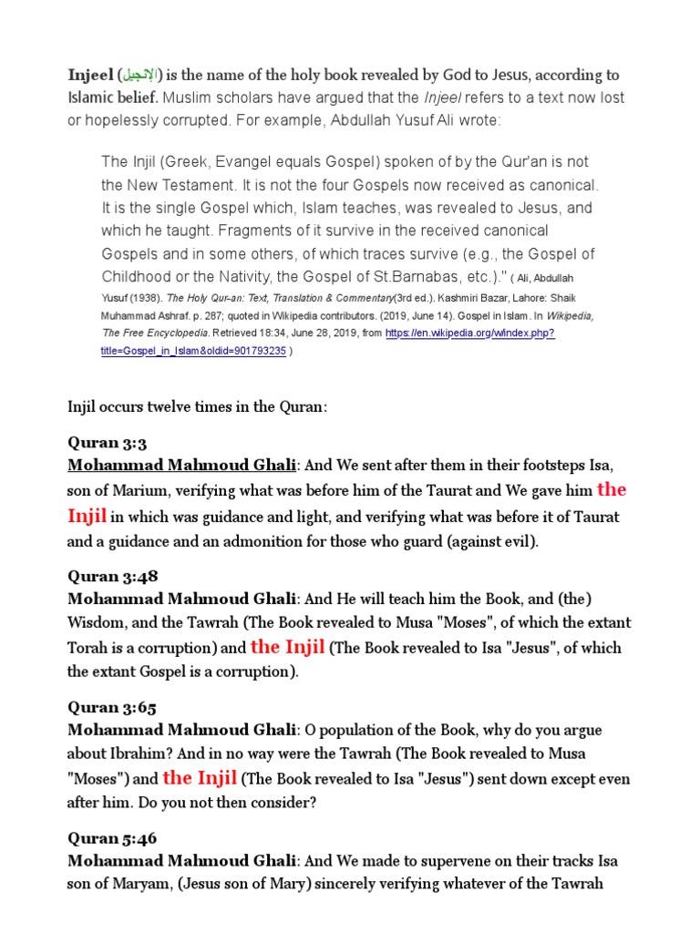 Understanding the Injeel in Islam | PDF | Jesus In Islam | Moses In Islam
