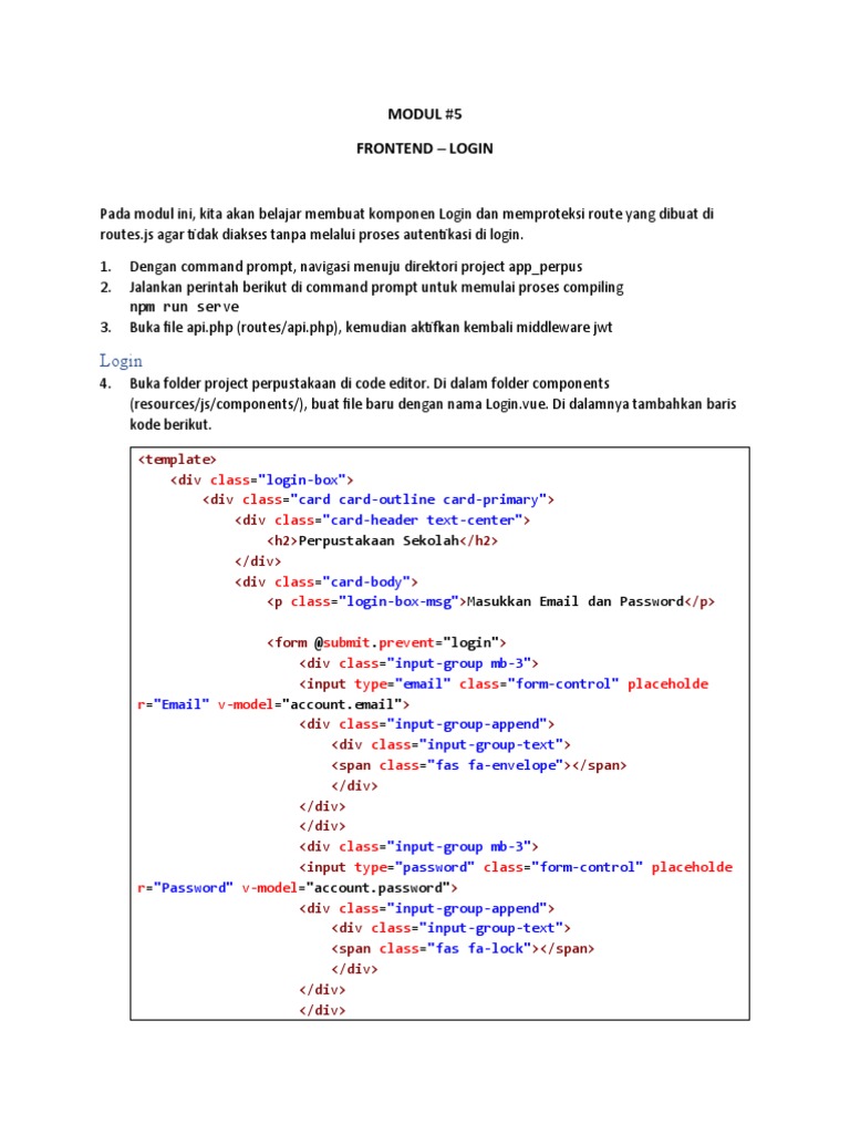 Frontend - Login | PDF | Komputer