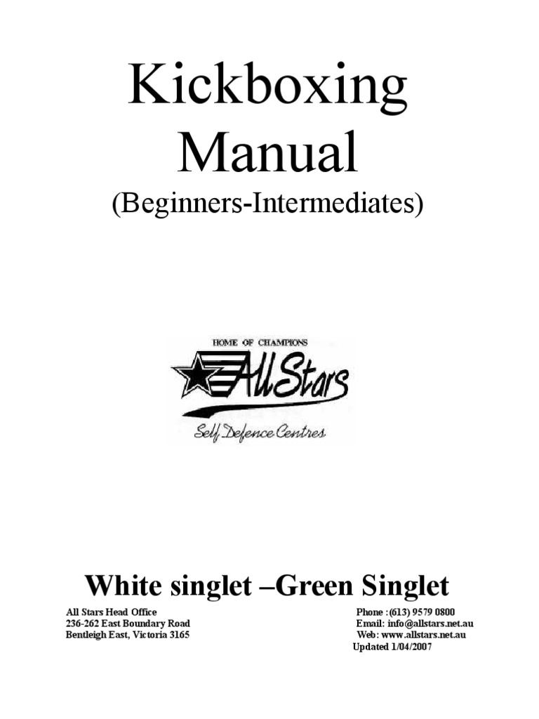 Kick Boxing Manual White To Green.07 | PDF | Muay Thai | Karate