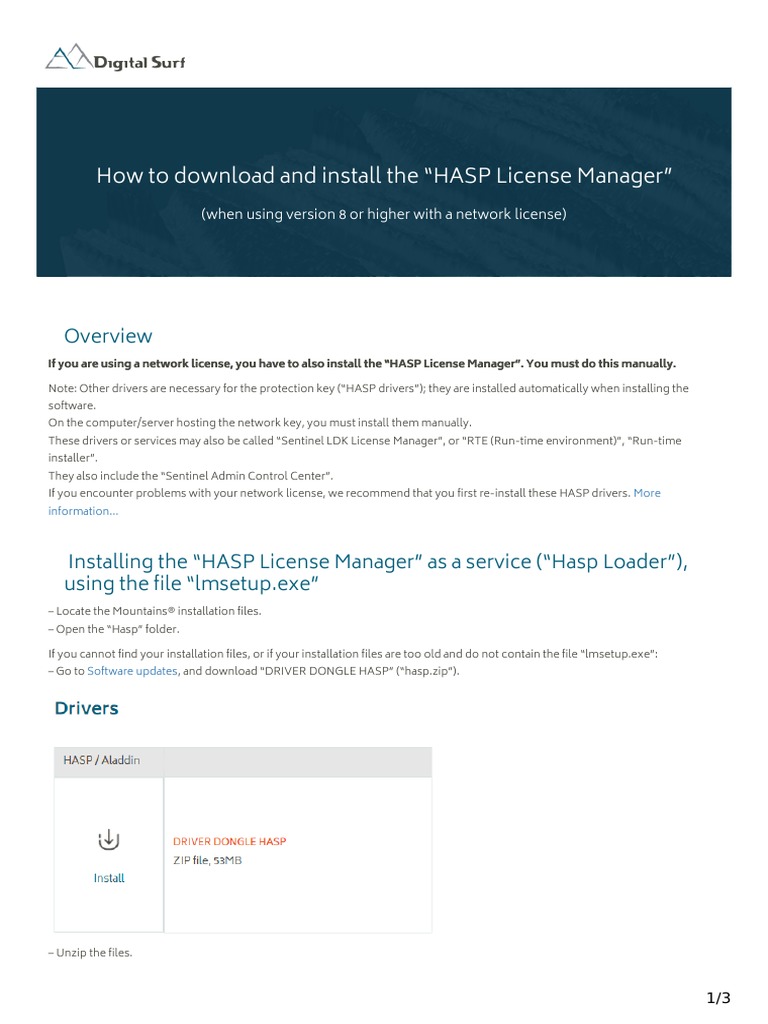 How To Download and Install The HASP License Manager | PDF | Computer ...