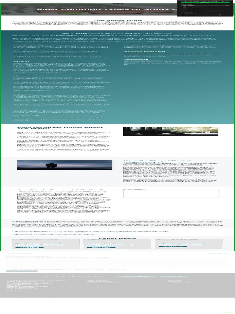 Most Common Types of Study Drugs - Peaks Recovery Centers | PDF ...