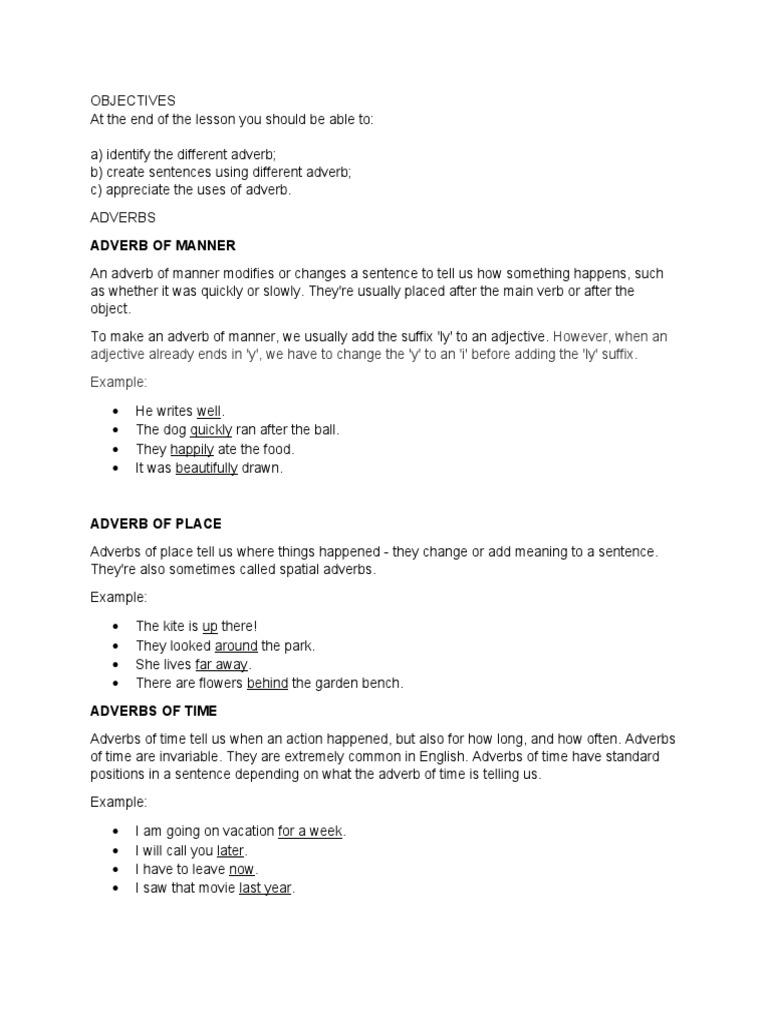 Adverb of Manner | PDF | Adverb | Cognitive Science