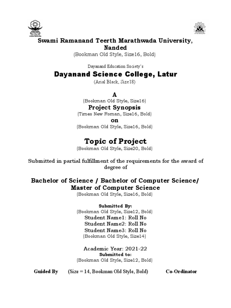 Project - Synopsis Format For All Classes | PDF | Computing | Computer Science