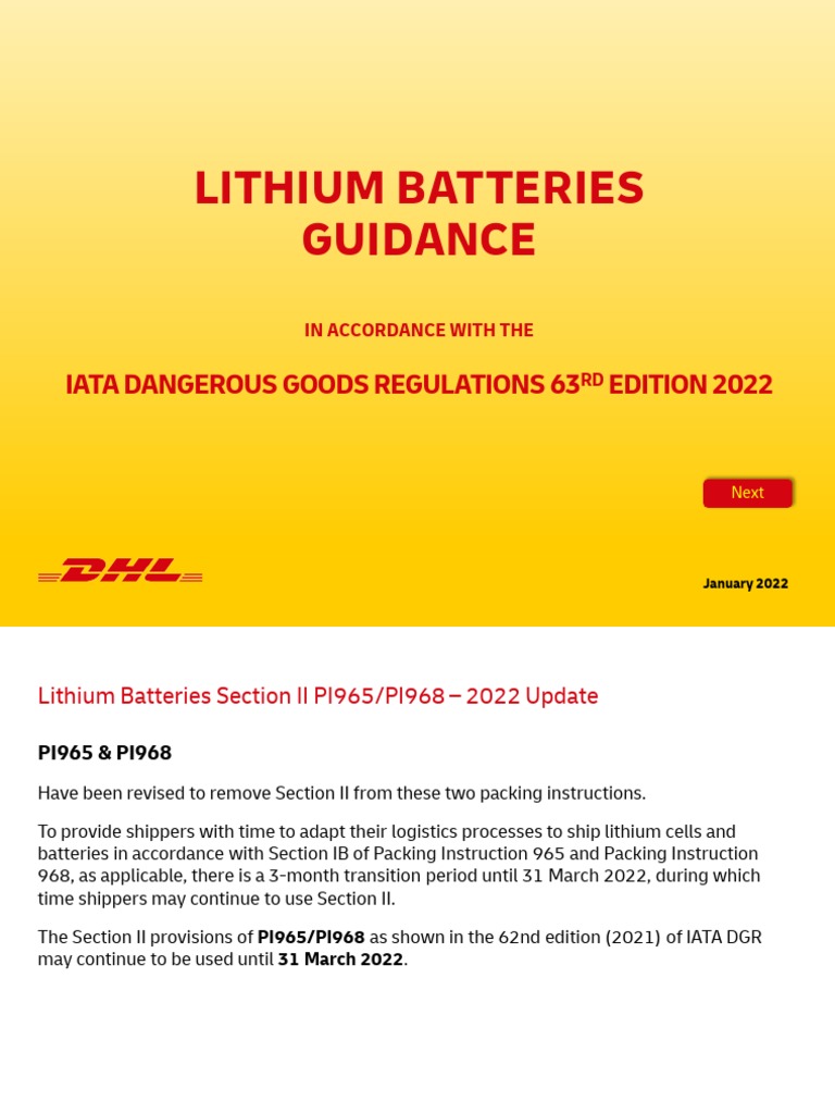 DHL Lithium Battery Shipping Guide 2025 | PDF | Dangerous Goods | Cargo