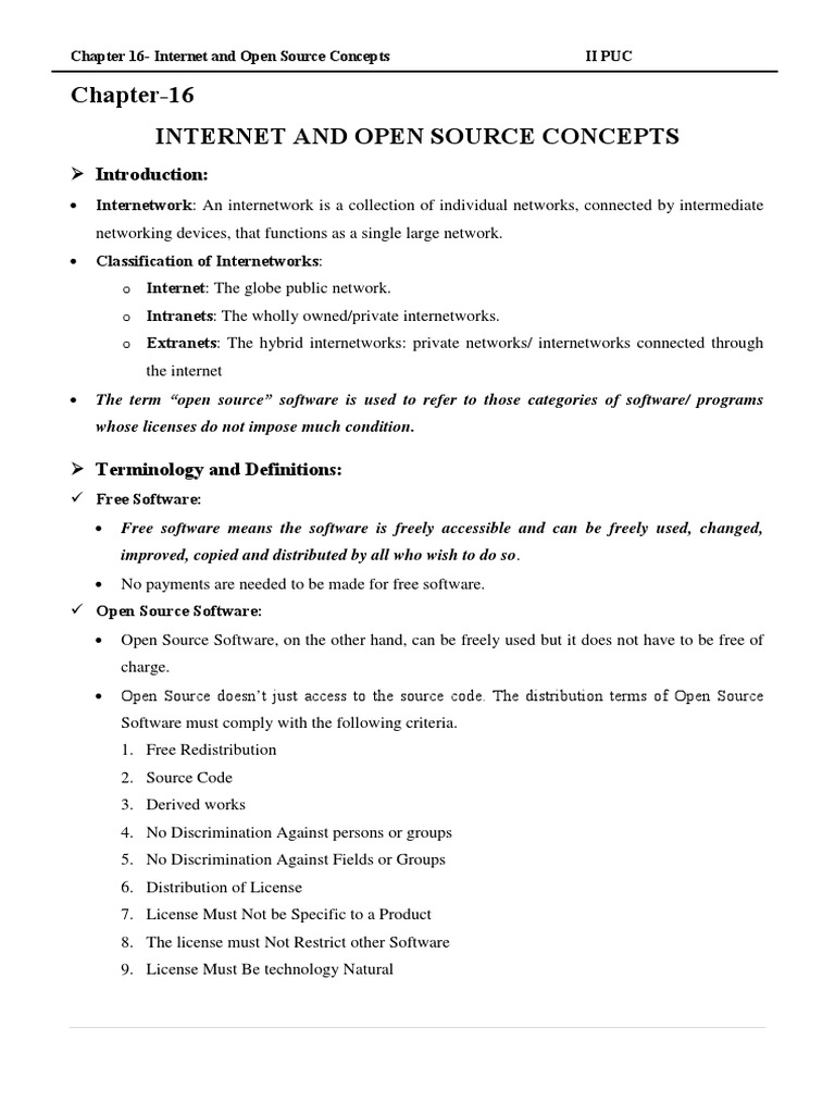 Chapter 16 Internet and Open Source Concepts | PDF | Internet & Web | World Wide Web