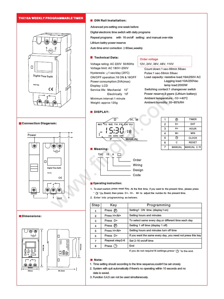 THC15A | PDF | Switch | Alternating Current