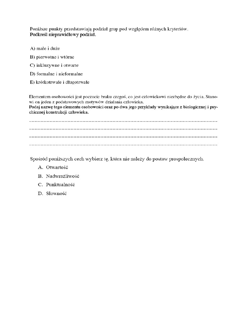 Grupy społeczne karty pracy - wos | PDF