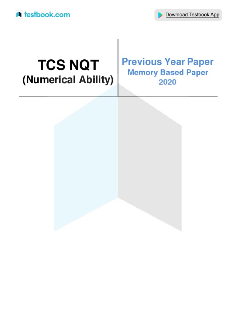 TCS NQT (Numerical Ability) Official Memory Based Paper 2020 | PDF | Textbook | Interest