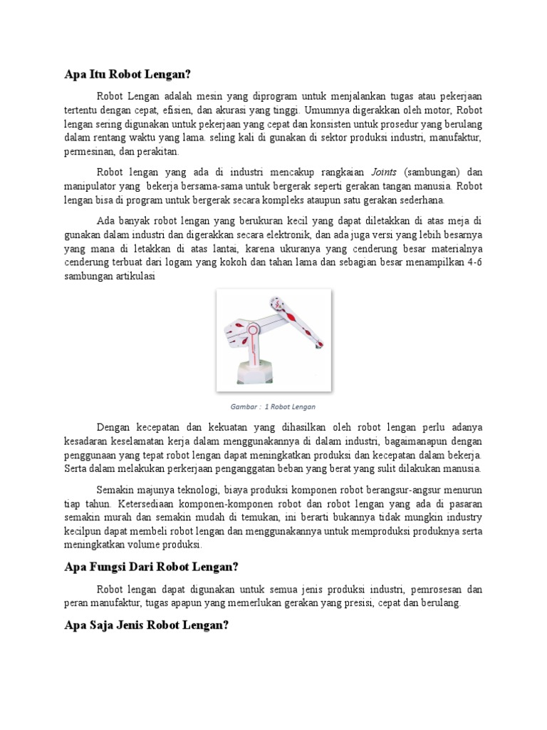 Panduan Lengkap Robot Lengan Industri | PDF