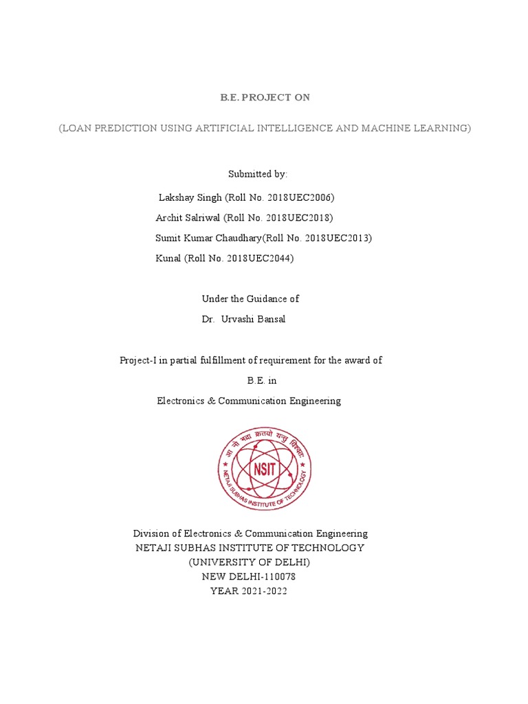 Loan Prediction Using Artificial Intelligence and Machine Learning | Download Free PDF ...