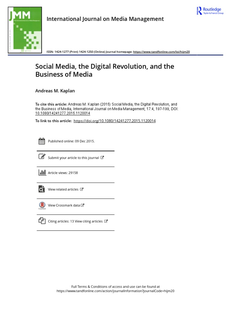 Social Media The Digital Revolution and The Business of Media | PDF ...