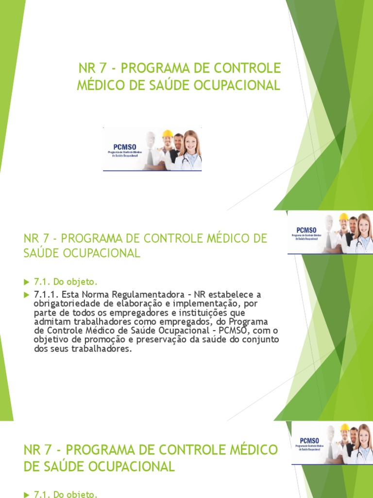 7 NR 7 Pcmso | PDF | Terapia ocupacional | Médico