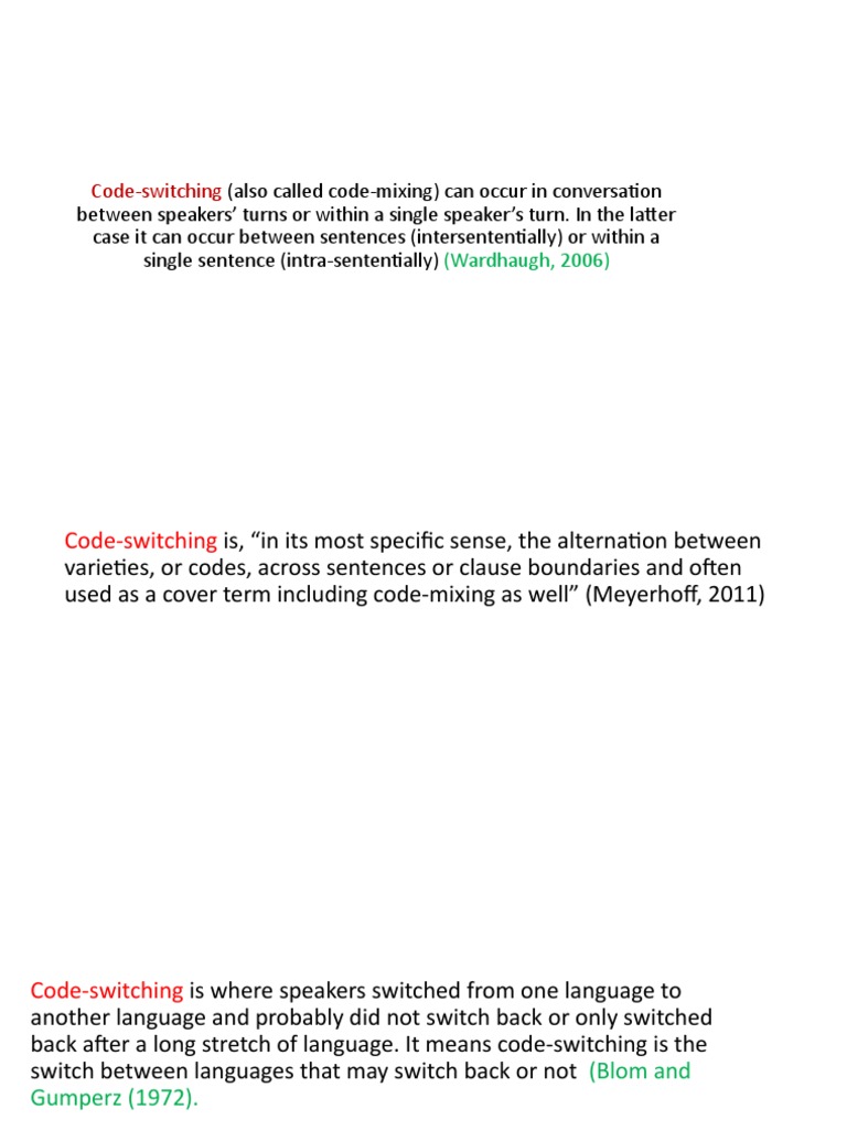 Code Mixing and Code Switching | PDF