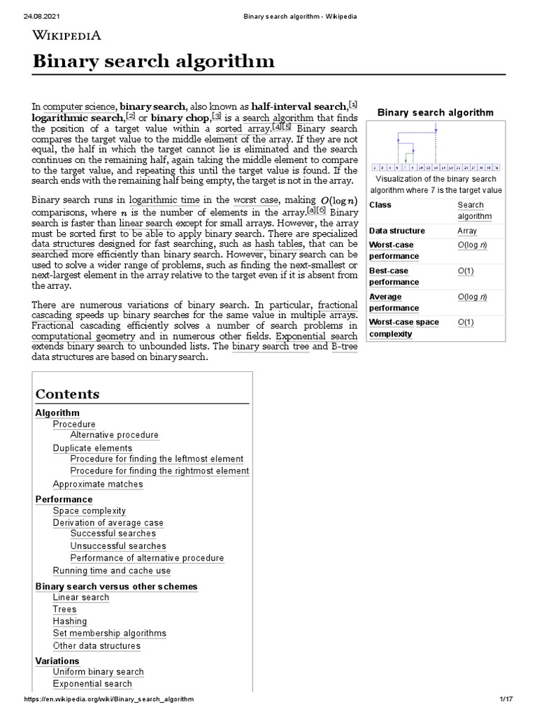 Binary Search Algorithm Wikipedia Pdf Array Data Structure Computer Science