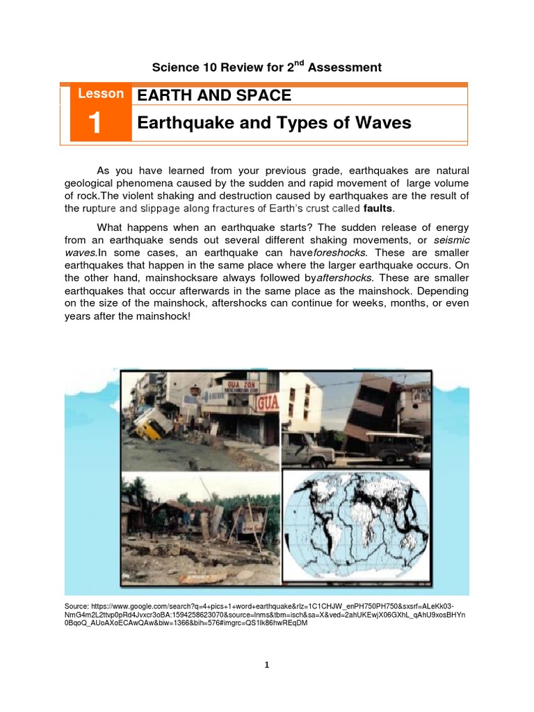 Science 10 Review For 2nd Assessment | PDF | Earthquakes | Seismology