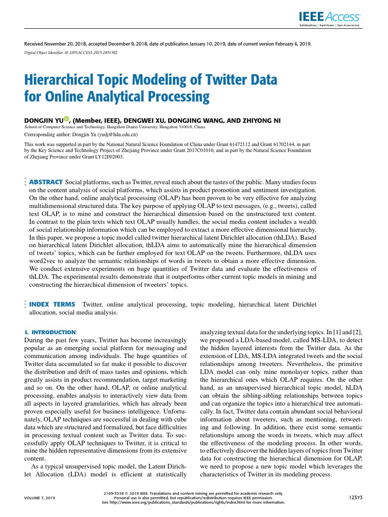 2.hierarchical Topic Modeling of Twitter Data | PDF | Applied ...