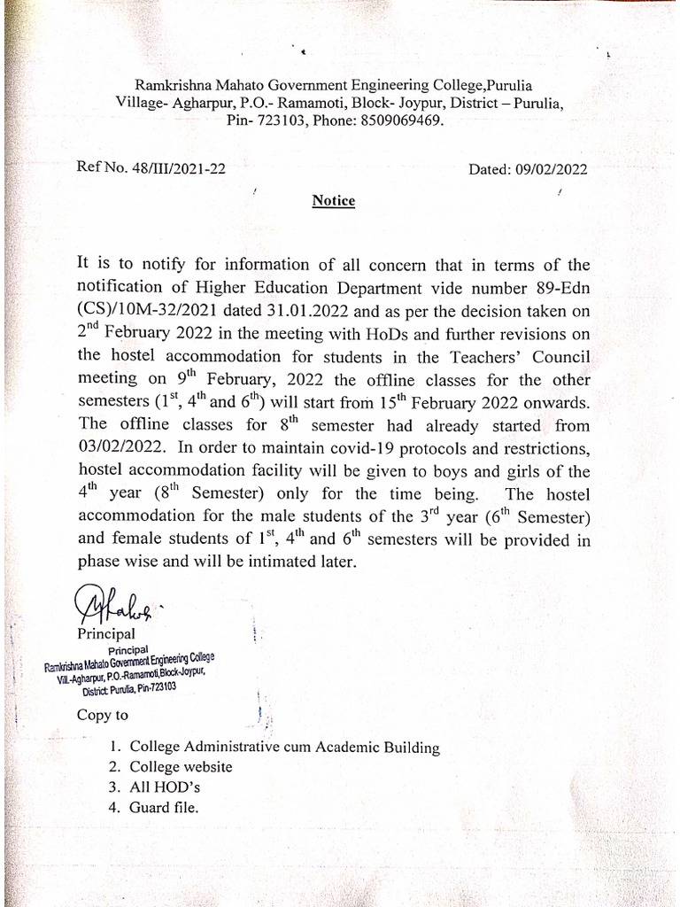 College Reopening Notice | PDF