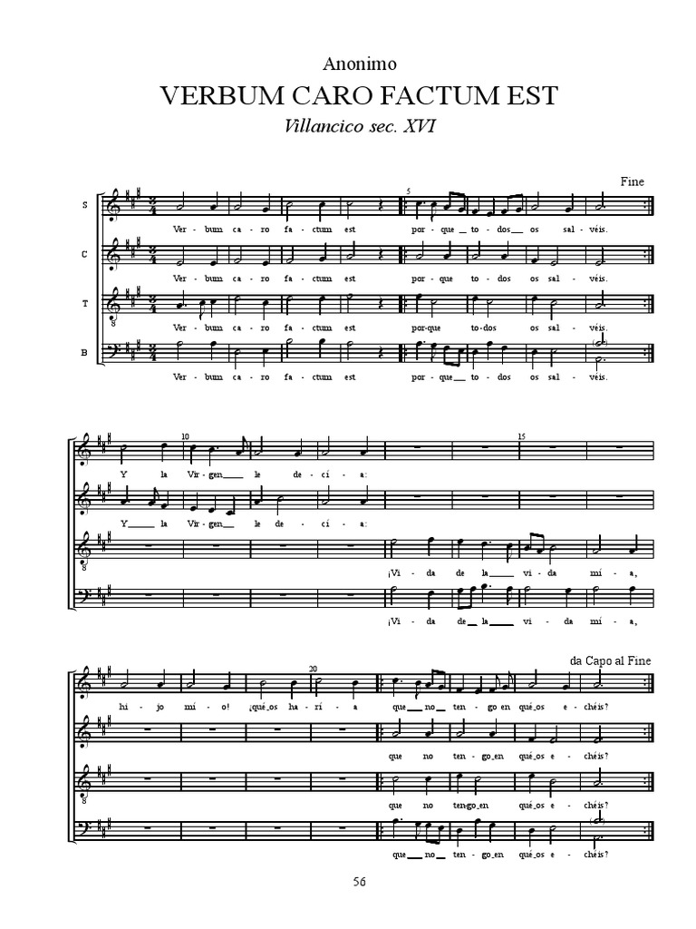 Verbum Caro Factum Est Musica 2 | PDF