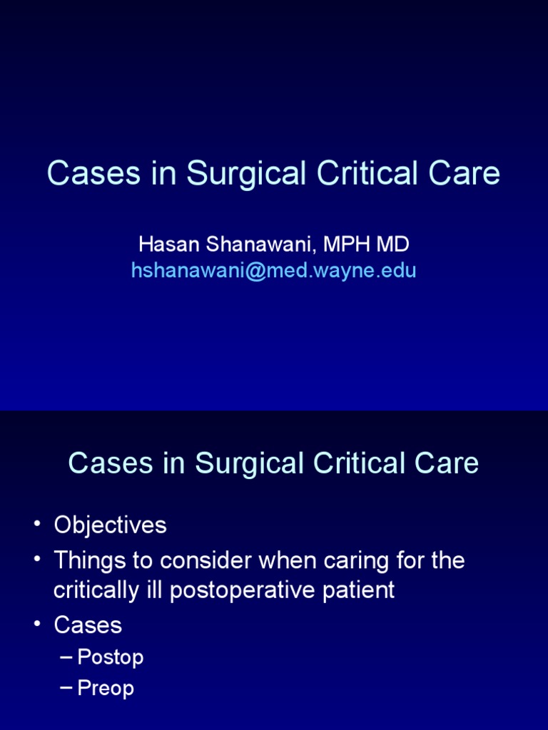Cases in Surgical Critical Care | PDF | Thorax | Medical Specialties