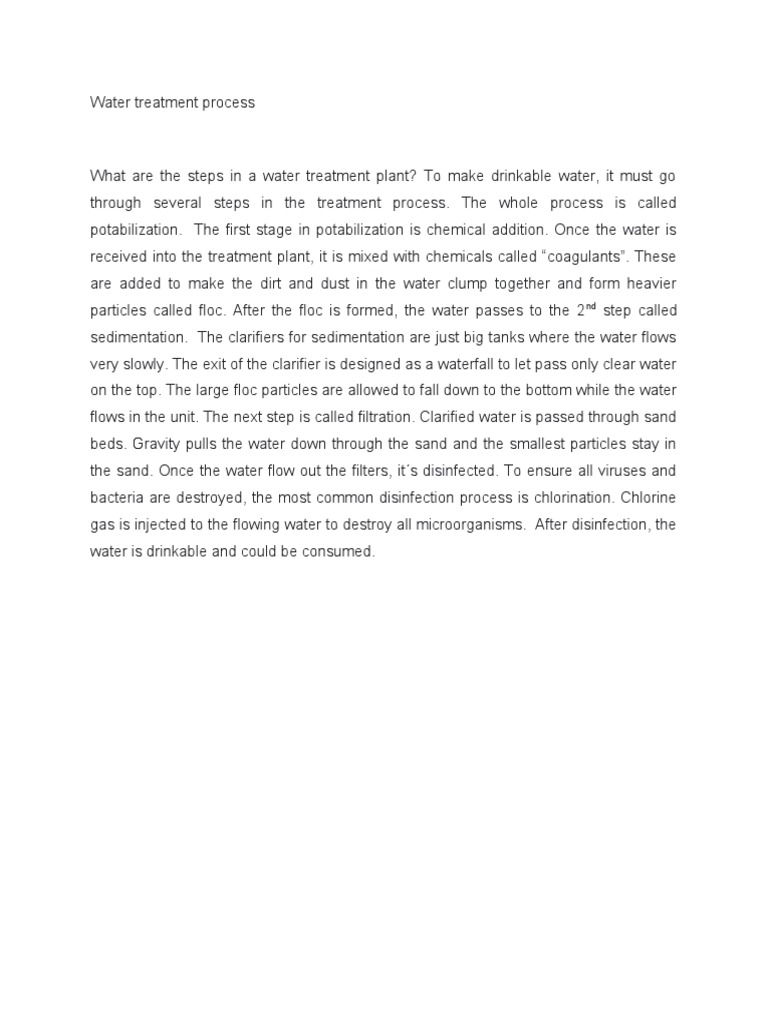 Water Treatment Process | PDF
