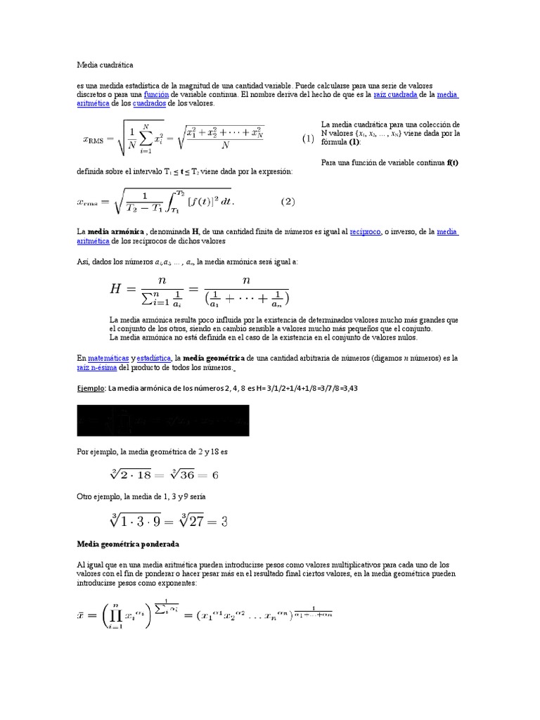 Media Cuadrática | PDF