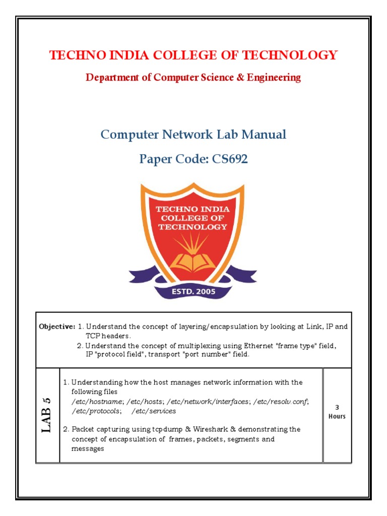 Techno India College of Technology: Computer Network Lab Manual Paper ...