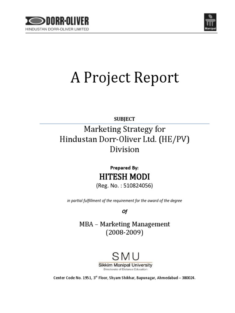Mba Marketing Project | PDF