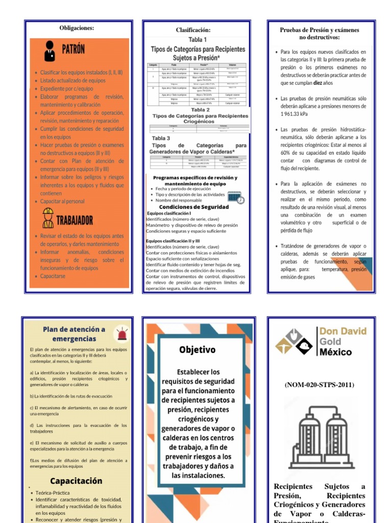 Triptico Nom 020 Stps 2011 Recipientes Sujetos A Presión Pdf