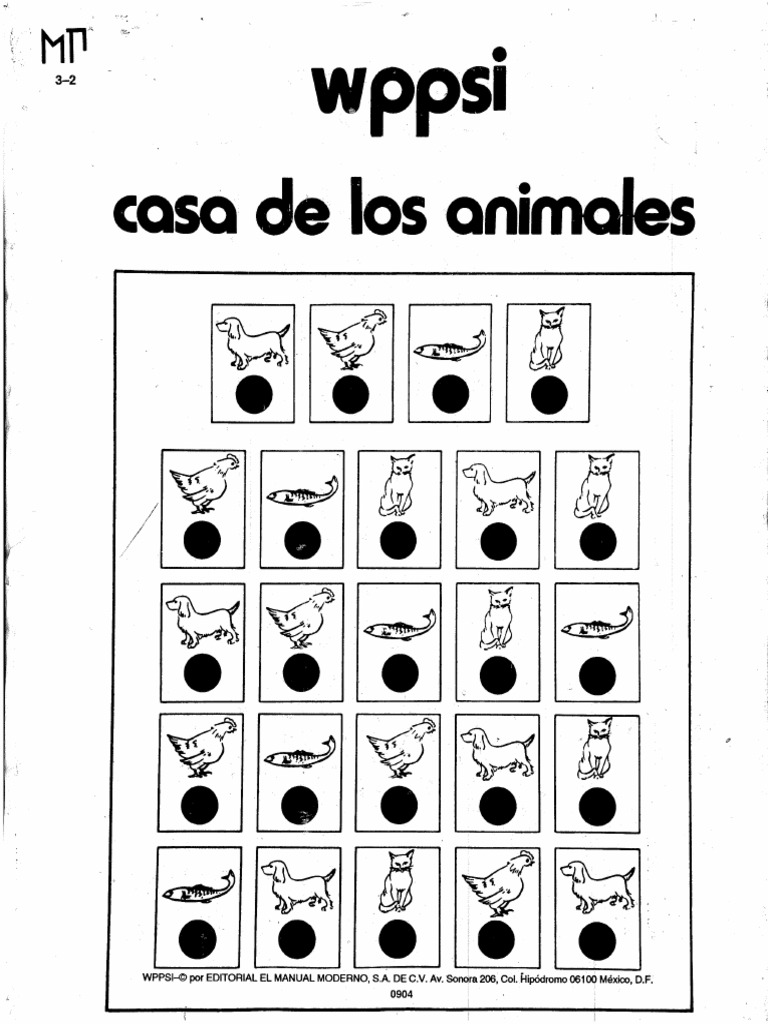 WPPSI Casa de Los Animales | PDF