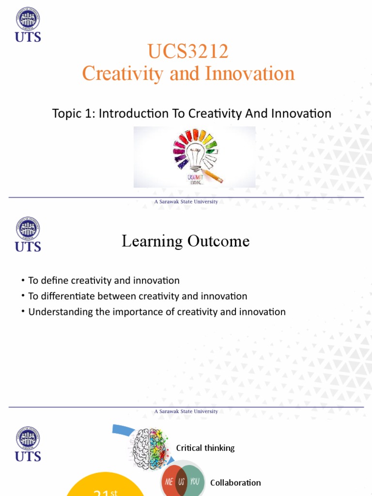 Topic 1 Introduction To Creativity and Innovation UCTS Slide | PDF ...