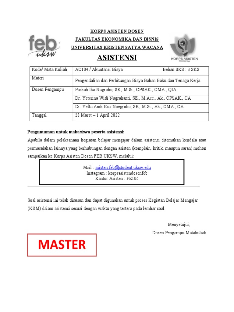 Soal AA104 - Pertemuan 8 | PDF