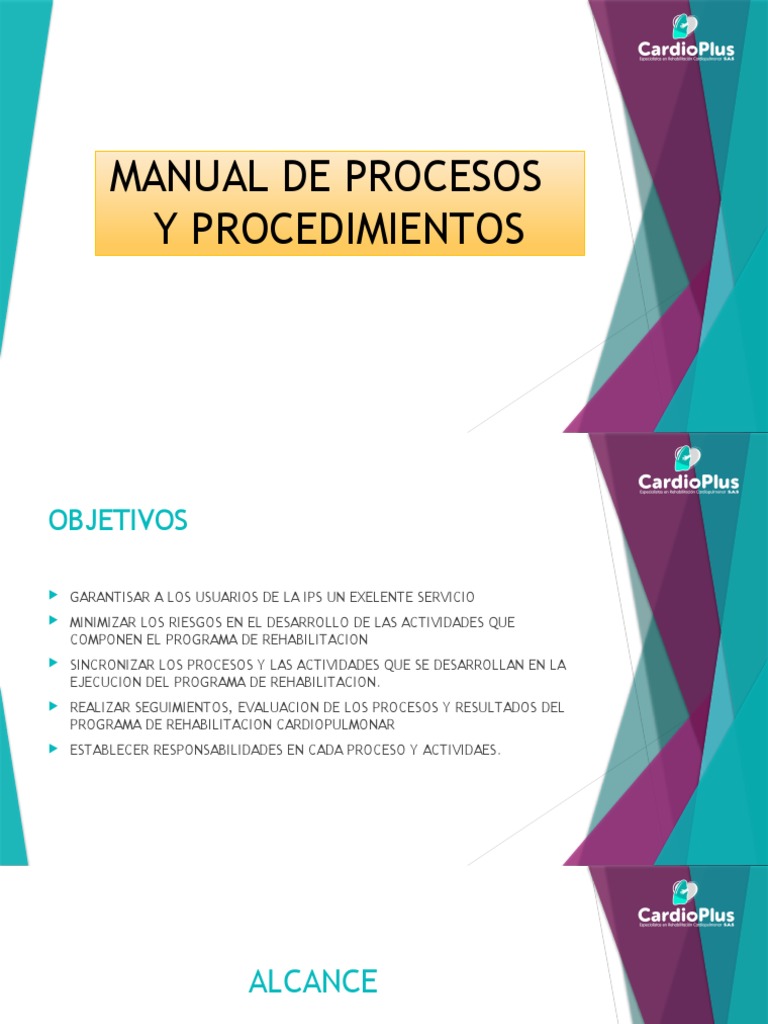 Manual de Procesos y Procedimientos | PDF | Terapia física | Historial médico