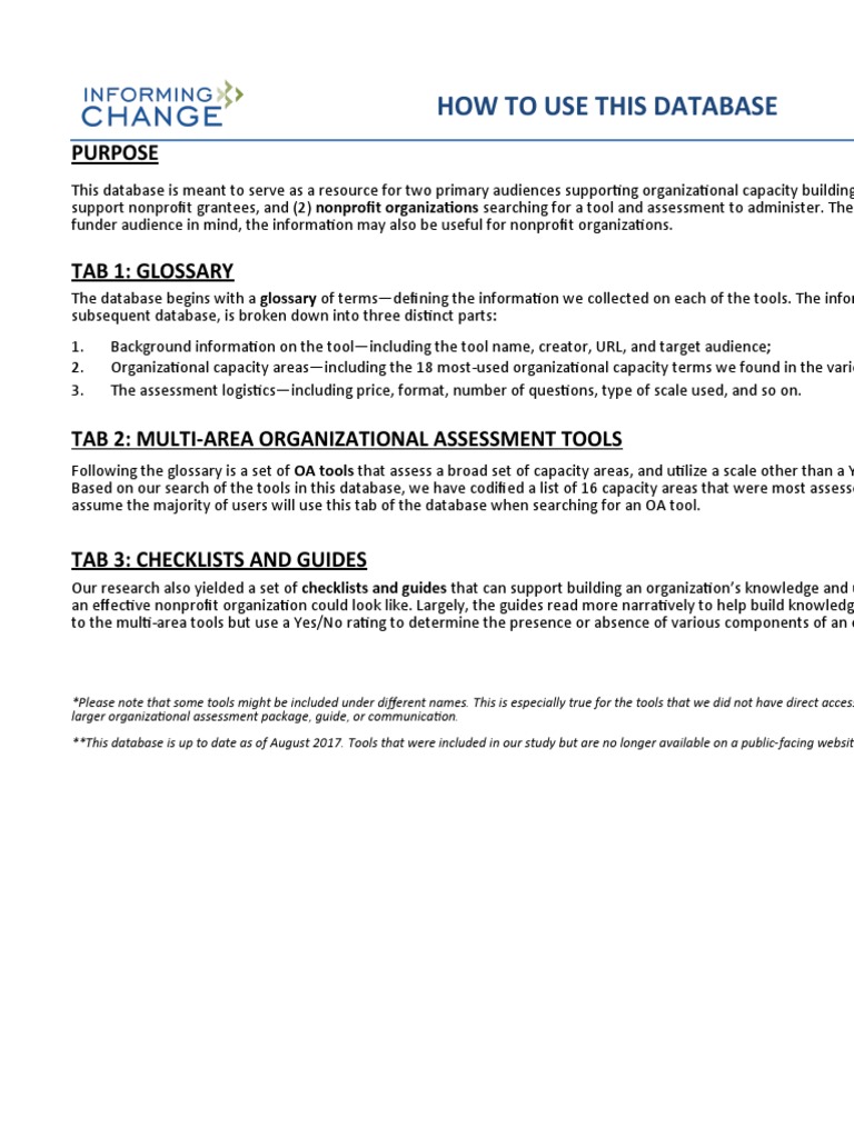 How To Use This Database: Purpose | PDF | Strategic Planning | Business
