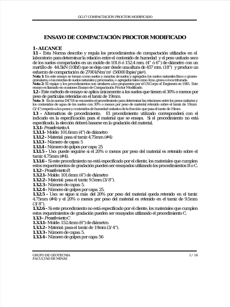 Aashto T 180 | PDF | Agua | Densidad