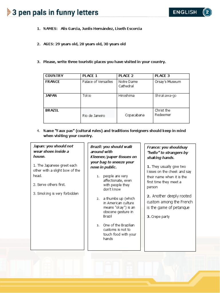 Pen - Pal - Application - Form Grupal | PDF | Communication | Human ...