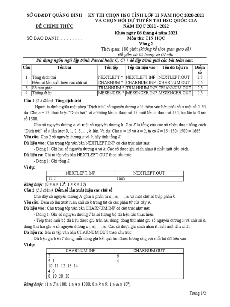 De Tin HSG - 11-V2 | PDF
