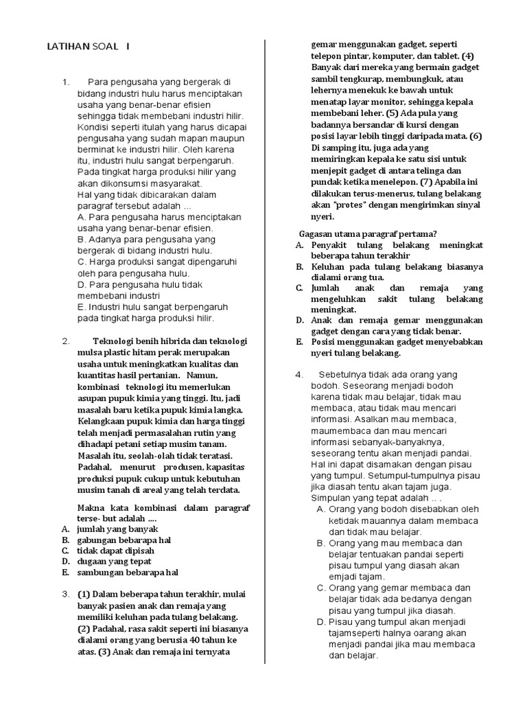Latihan Soal I | PDF