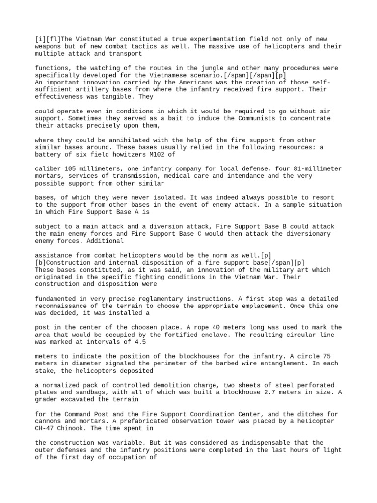 Innovations in Vietnam Fire Support Bases | PDF | Artillery Battery ...