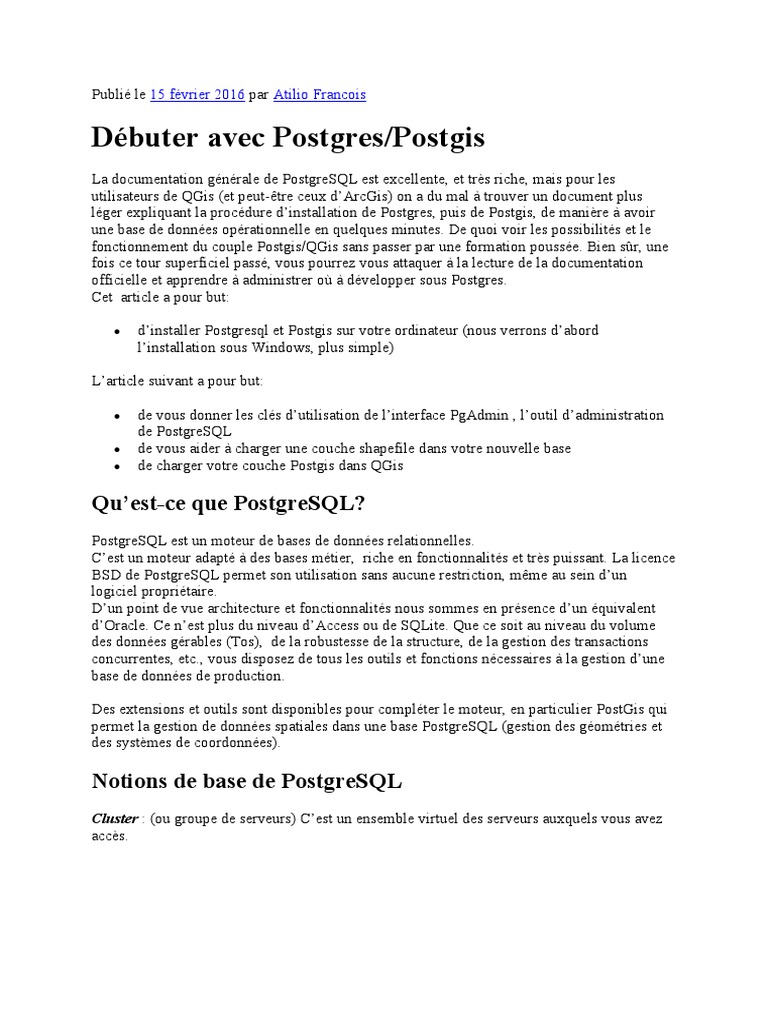 ArcGis Pro Tutos | PDF | Bases de données | PostgreSQL