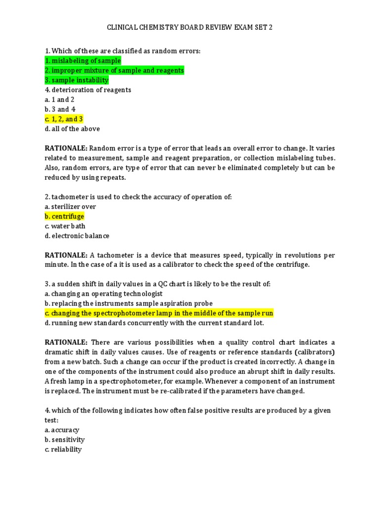 Rona Mae Labrador - CLINICAL CHEMISTRY 1 POST-LECTURE EXAM | PDF | Standard Deviation ...