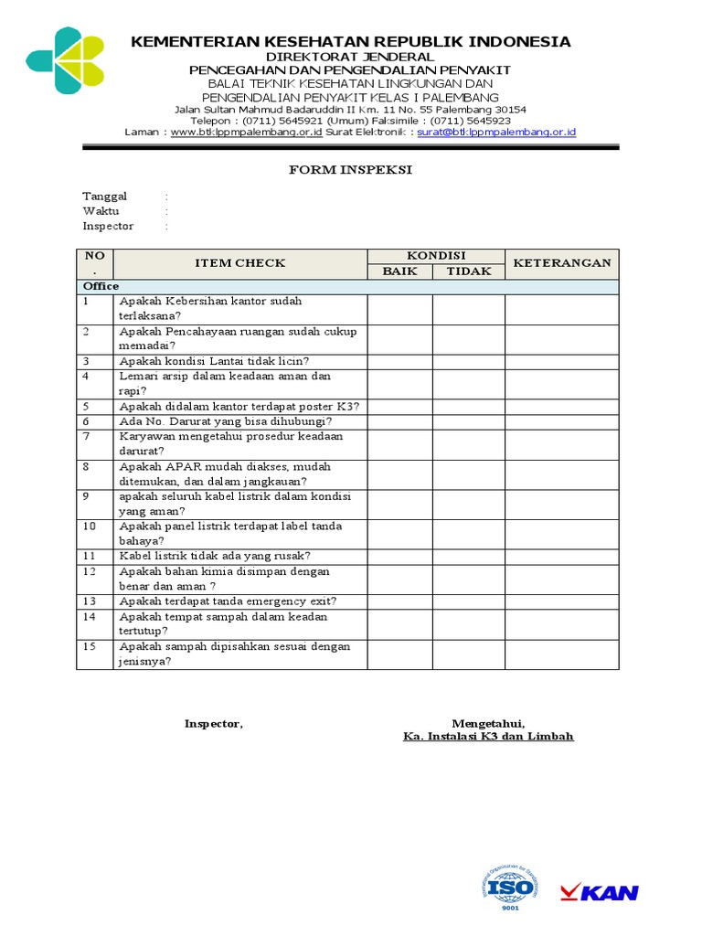 Form Inspeksi | PDF