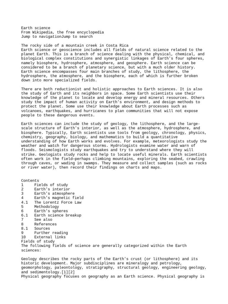Earth Science | PDF | Earth Sciences | Plate Tectonics