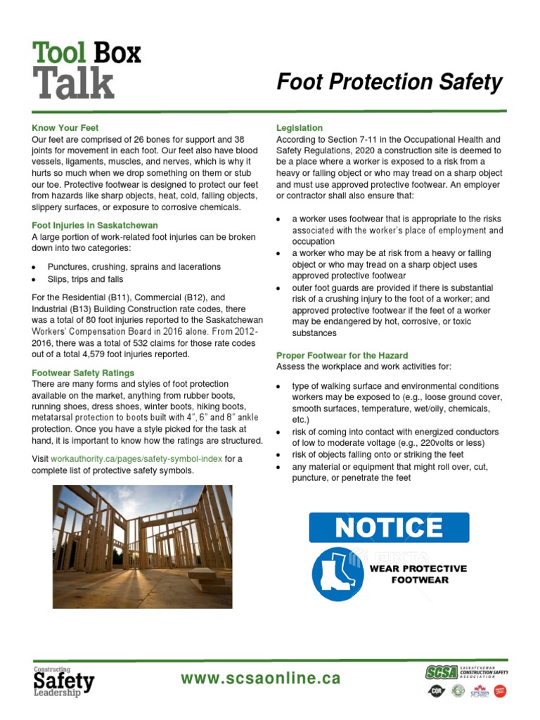 Foot Protection Safety: WWW - Scsaonline.ca | PDF | Occupational Safety ...