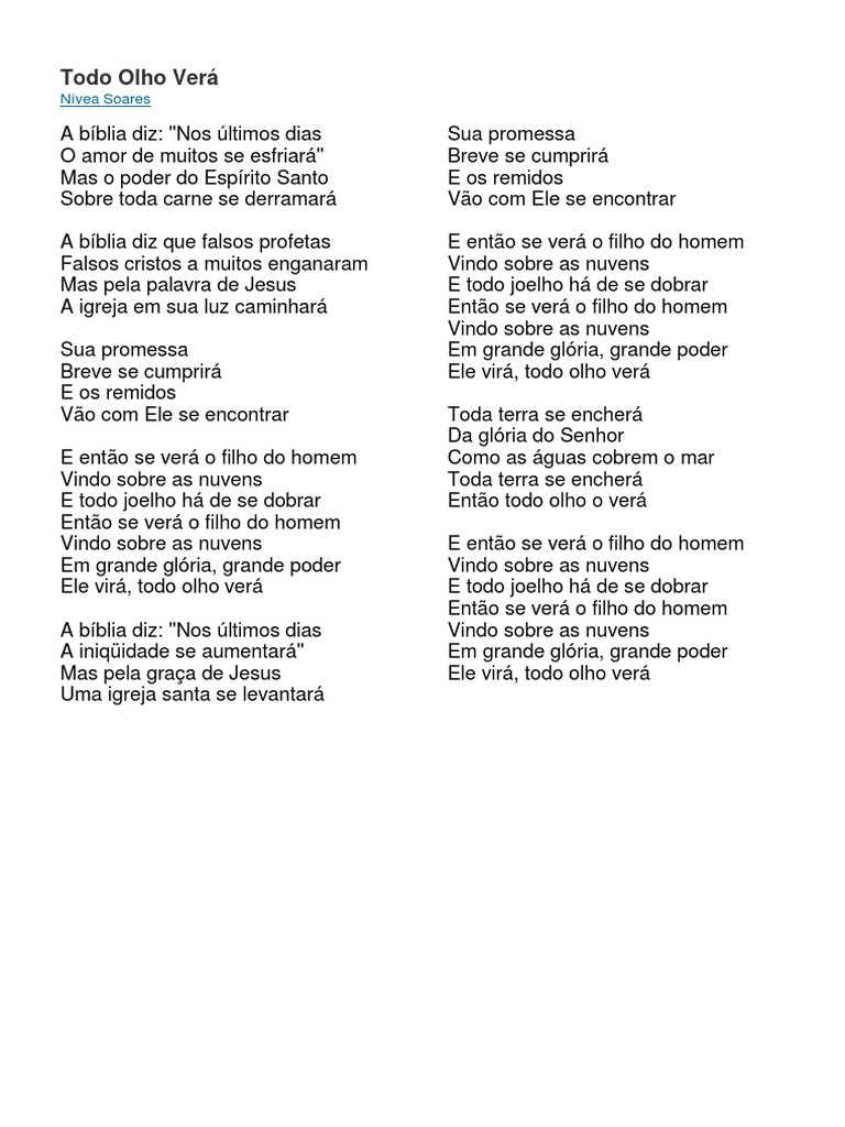 Letras de Musicas Gospel | PDF